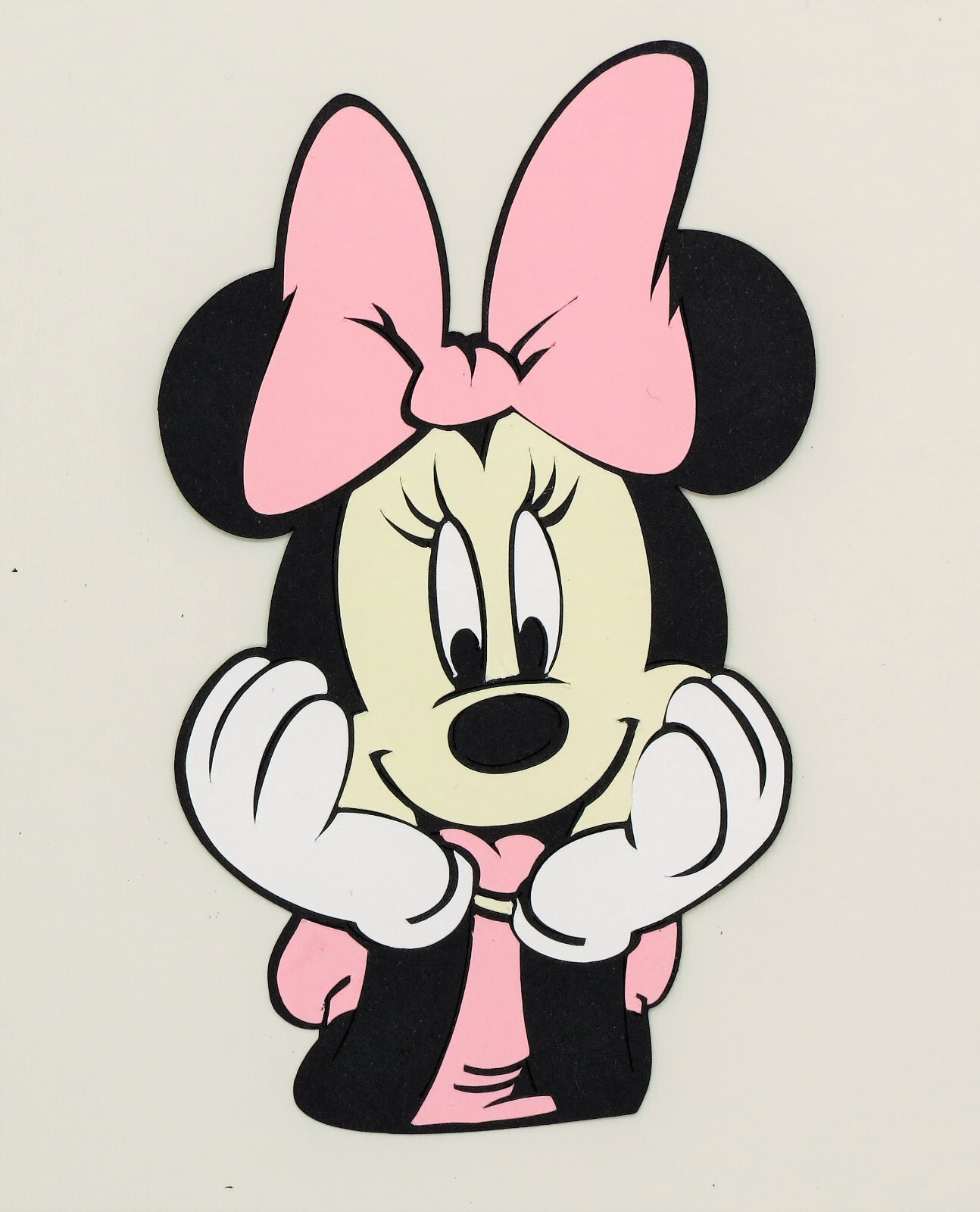 Minnie Mouse Face Pink Outfit Die Cut Paper Piecing Scrapbook ...