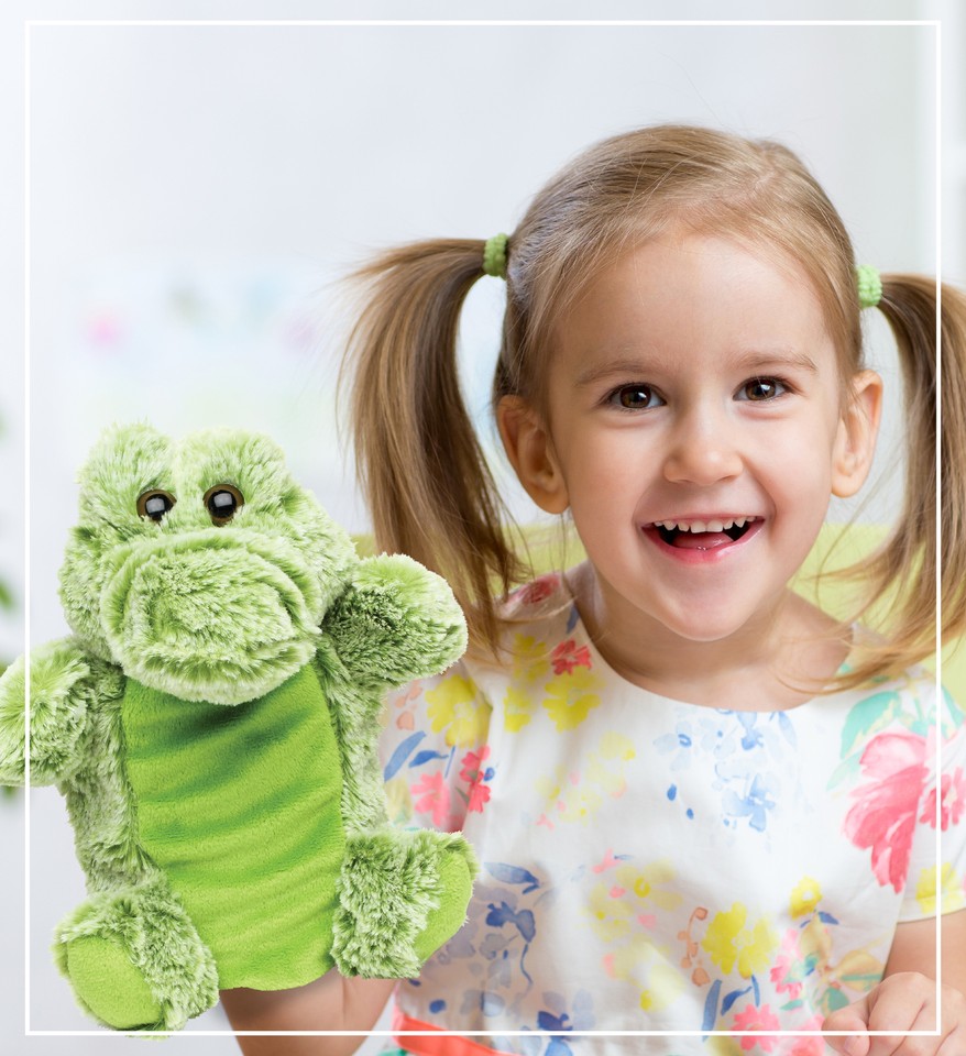 DolliBu Alligator Plush Hand Puppet For Kids - Soft Stuffed Animal Hand ...