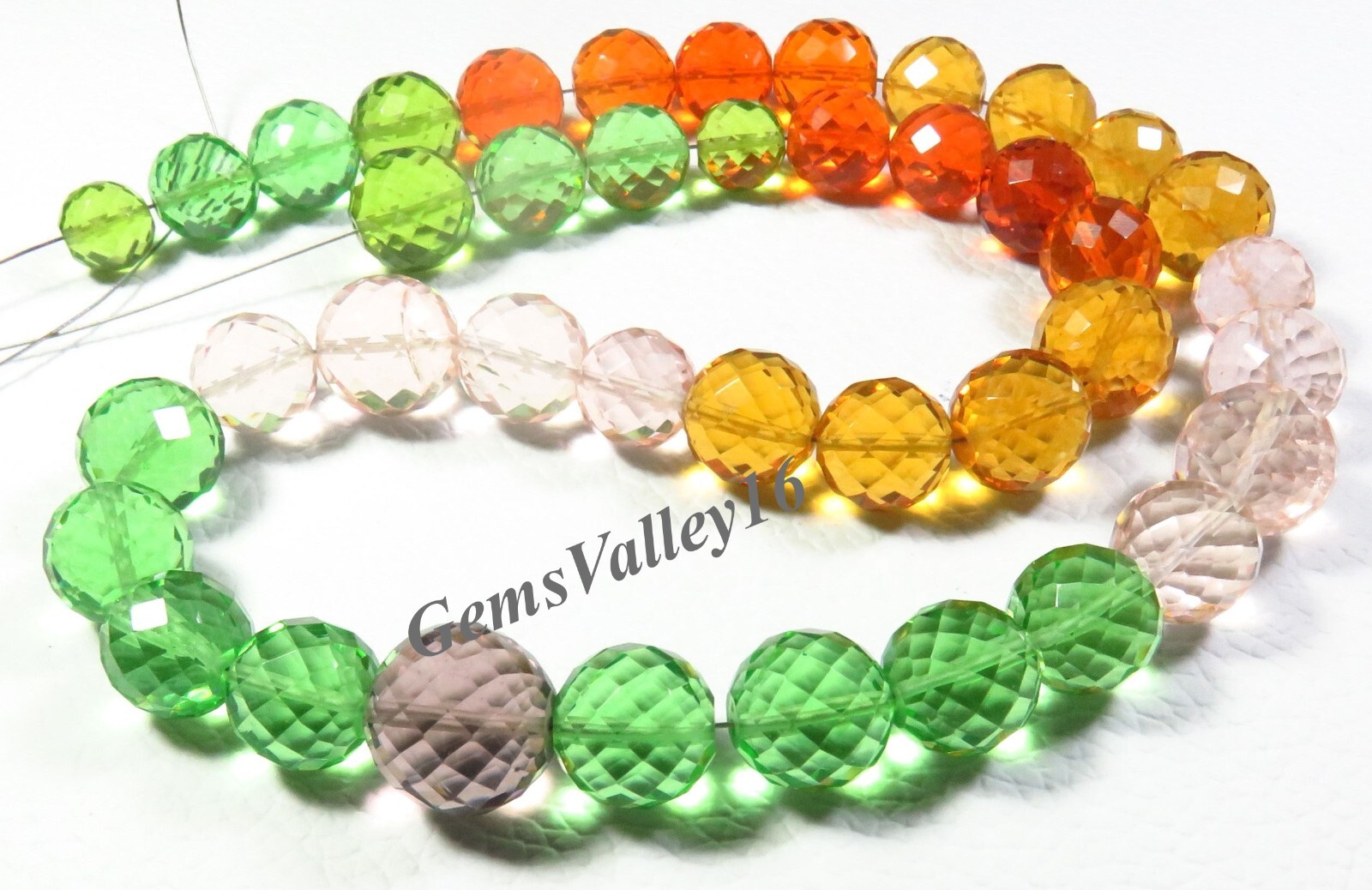 Multi Glass Hydro Quartz Faceted Sphere Balls Beads 8-12mm 15.5"Strand ...