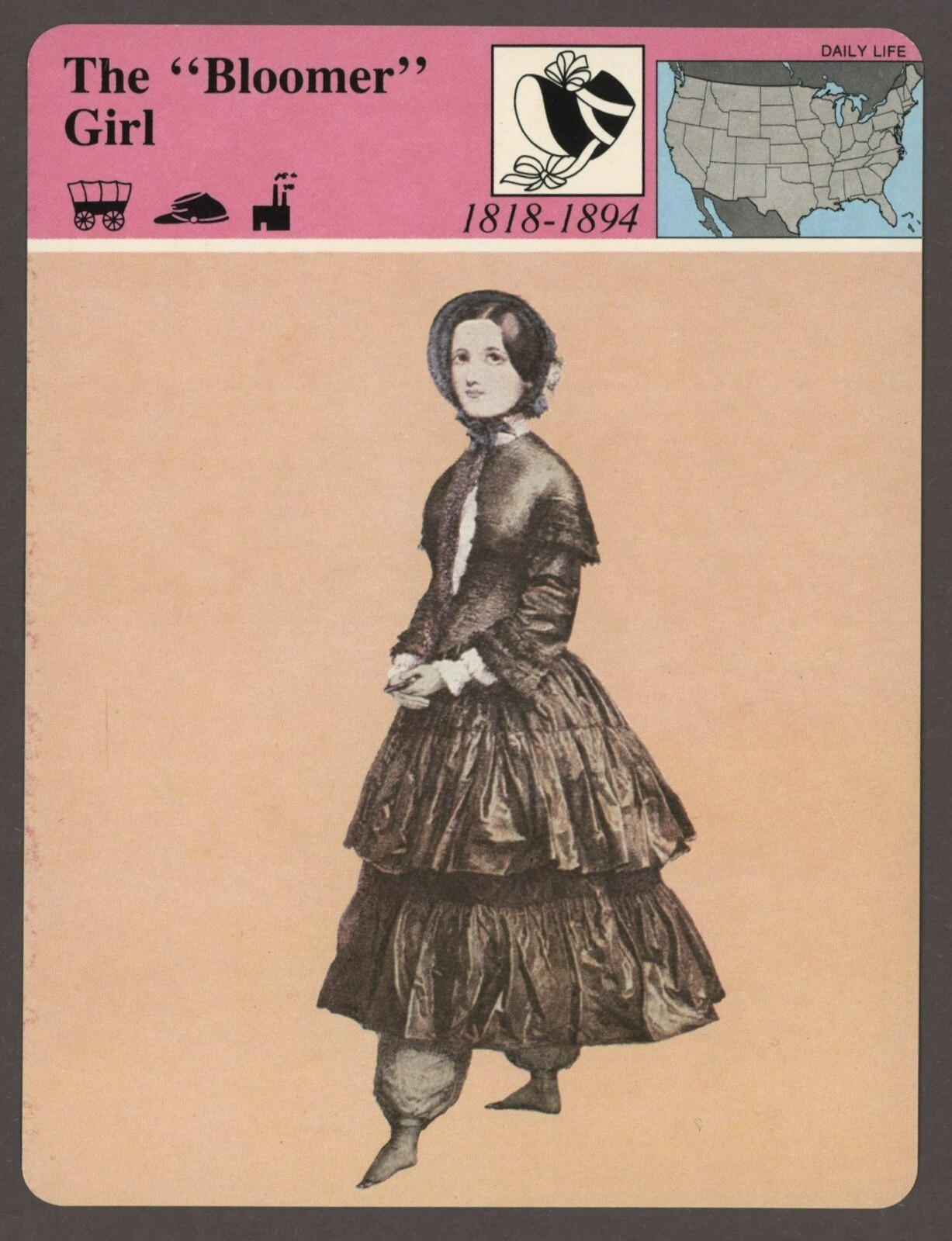 The Bloomer Girl Story of America Fashion Culture History Card | eBay