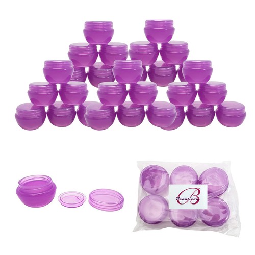 24 Pieces 10G/10ML Round Purple Cosmetic Sample Container Jars with ...