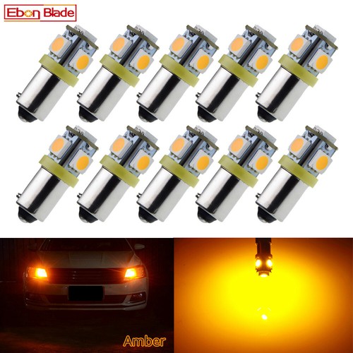 10Pcs BAY9S H21W 120° Car LED Indicator Light Bulb Amber Yellow Orange ...