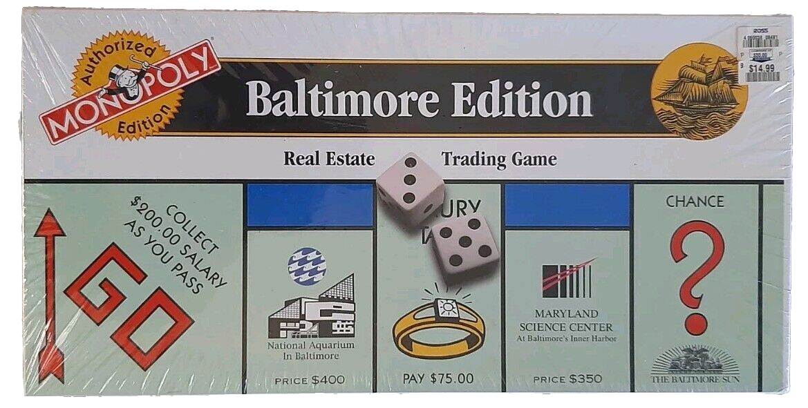 Monopoly Baltimore Edition Authorized Monopoly Edition NEW Board Game ...
