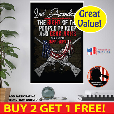 Patriotic 2nd Amendment POSTER MULTI.FORMATS PAPER CANVAS VINYL ...