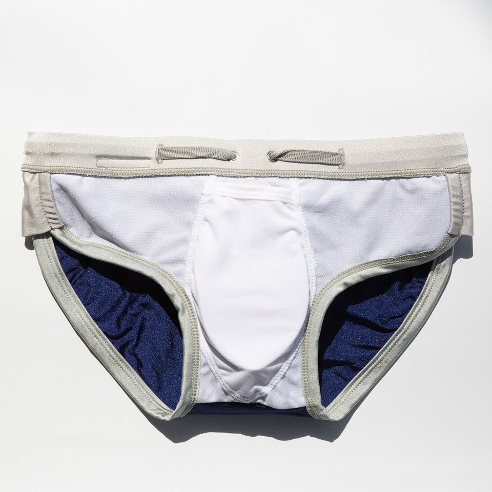 Fit Pouch Men's Simple Swim Briefs Removable Pad Sunbath Swimwear S3934 ...