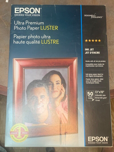 Epson Glossy 13x19 Ultra Premium Luster Photo Paper - 50 Sheets | eBay