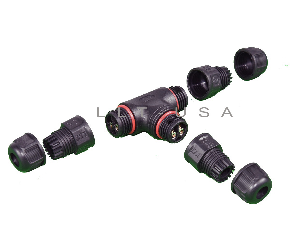 Waterproof Connector LLT-USA L16 IP67 T-Type 2 Pin Screw Terminal field ...