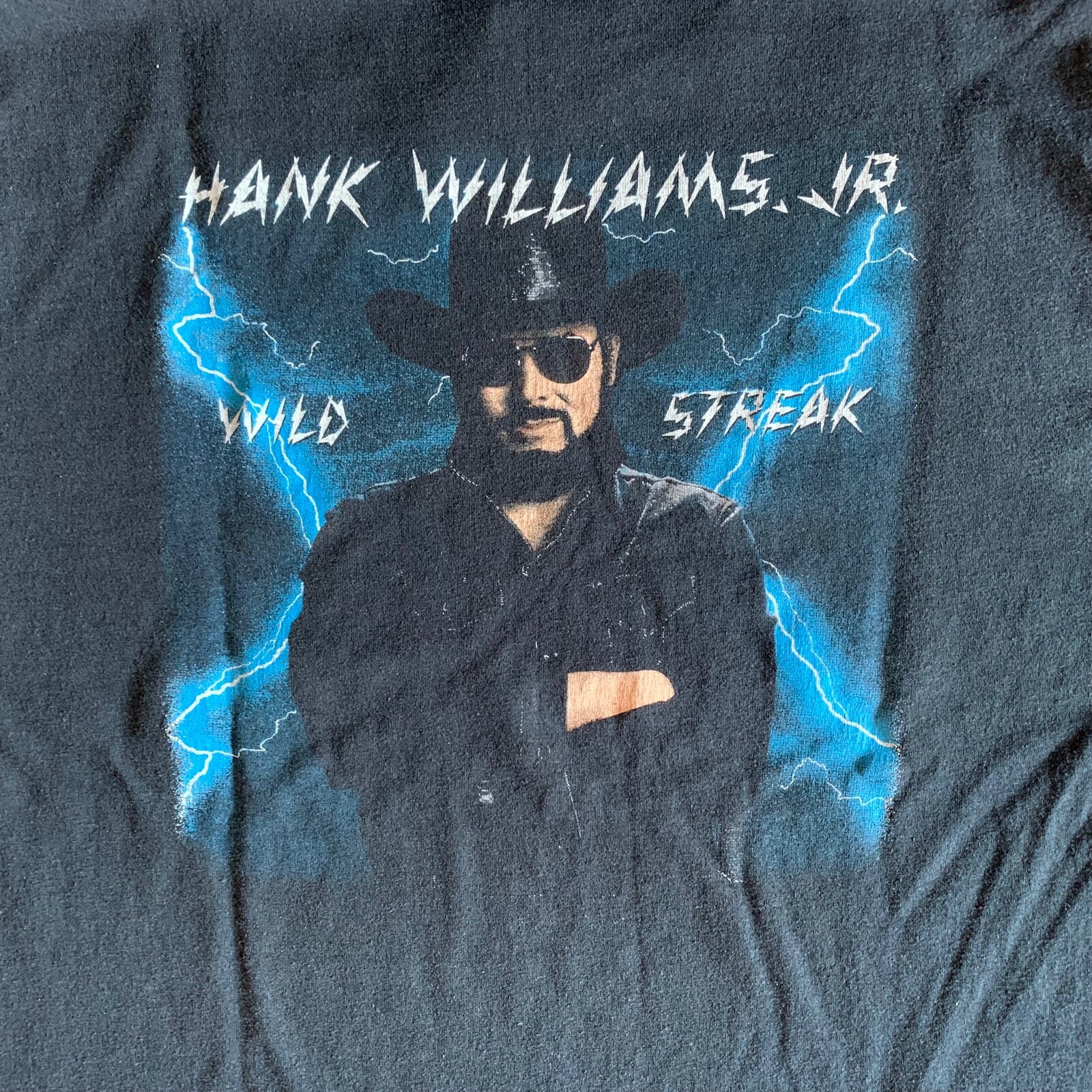1988 VINTAGE HANK WILLIAMS JR. BOCEPHUS 80s BLACK T-S… - Gem