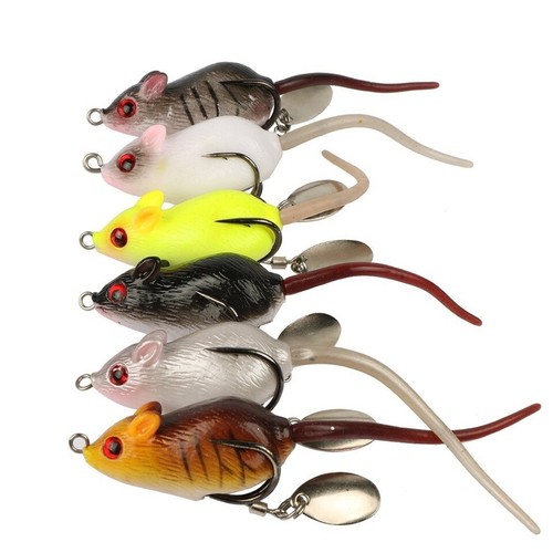 6Pc Lifelike Rat Bass Fishing Lures Tackle Bait Mice Mouse Bait Rubber ...
