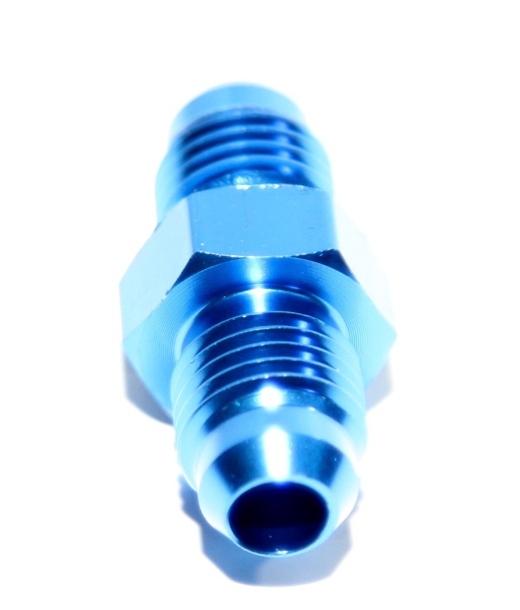 4AN AN-4 Male Thread Straight Aluminum Anodized Fitting Adapter BLUE | eBay