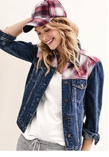 Gap X Pendleton Blue Jean Denim Red Plaid Jacket #322751 NWT! S Small | eBay