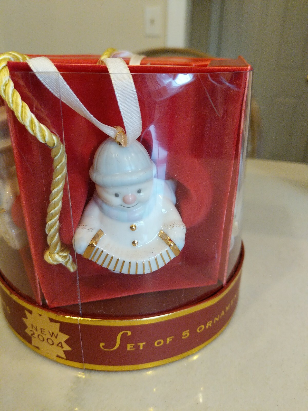 Lenox Snowman Marching Band Ornaments Stand-About Set of 5 in Original ...