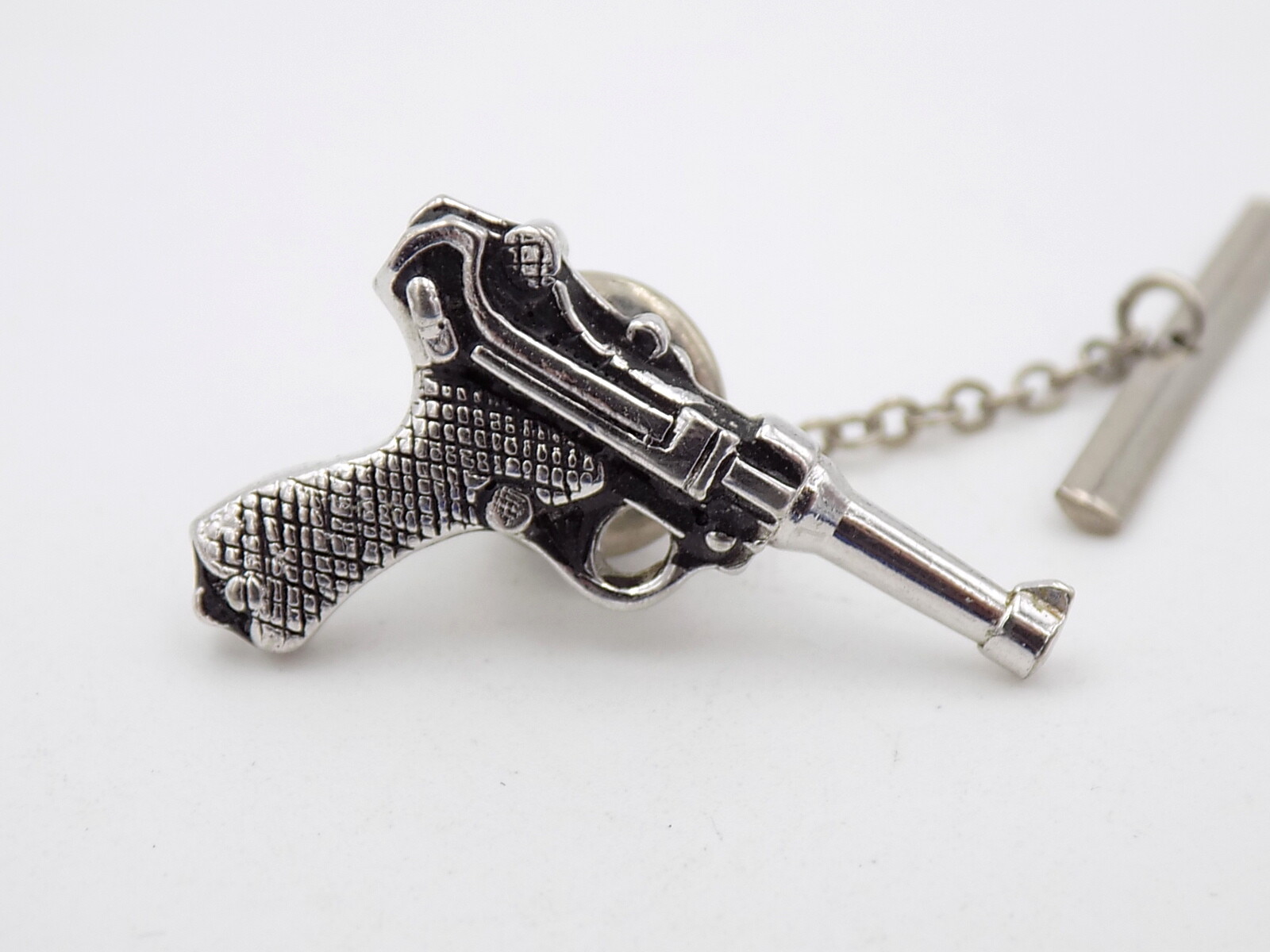 Vintage German Luger Pistol Tie Tac Clasp Pin - Gem