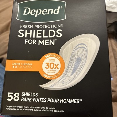 Depends Men's Lightweight Protection Shields New In Sealed Box 2 Boxes ...