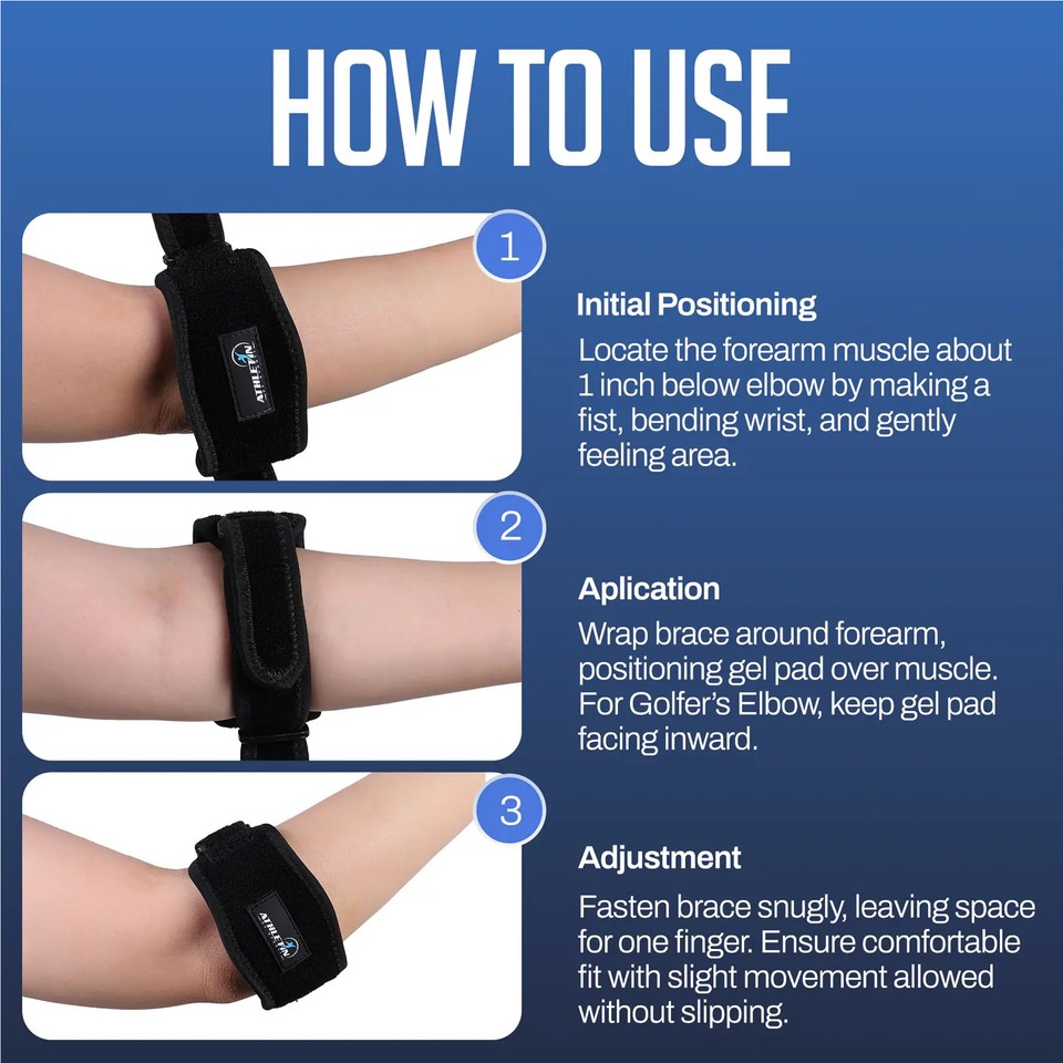 Tennis Elbow Brace Straps for Golfers Elbow Pain Relief by Athletin Be ...