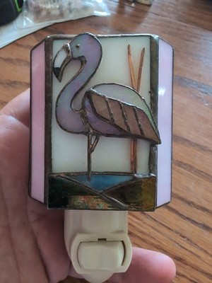 Tropical Flamingo Night Light~Stain Glass~ Rotating Socket - Beach ...