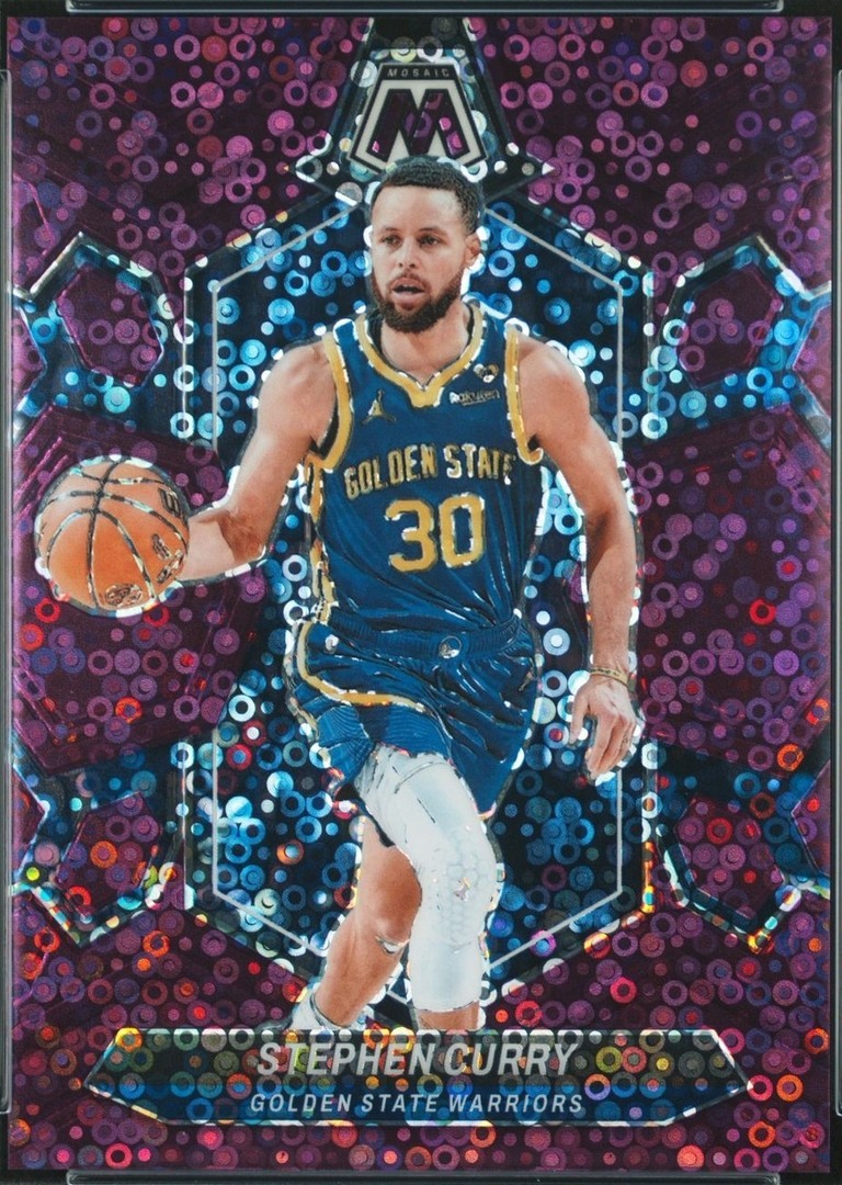 2023-24 Panini Mosaic - Stephen Curry #3 Fast Break Purple Mosaic Prizm ...