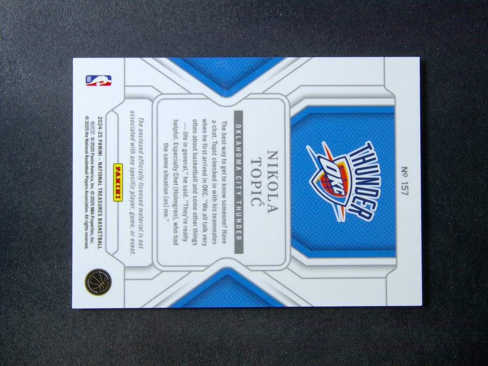 2024-25 Panini NATIONAL Treasures Nikola Topic RC Rookie Patch /49 | eBay