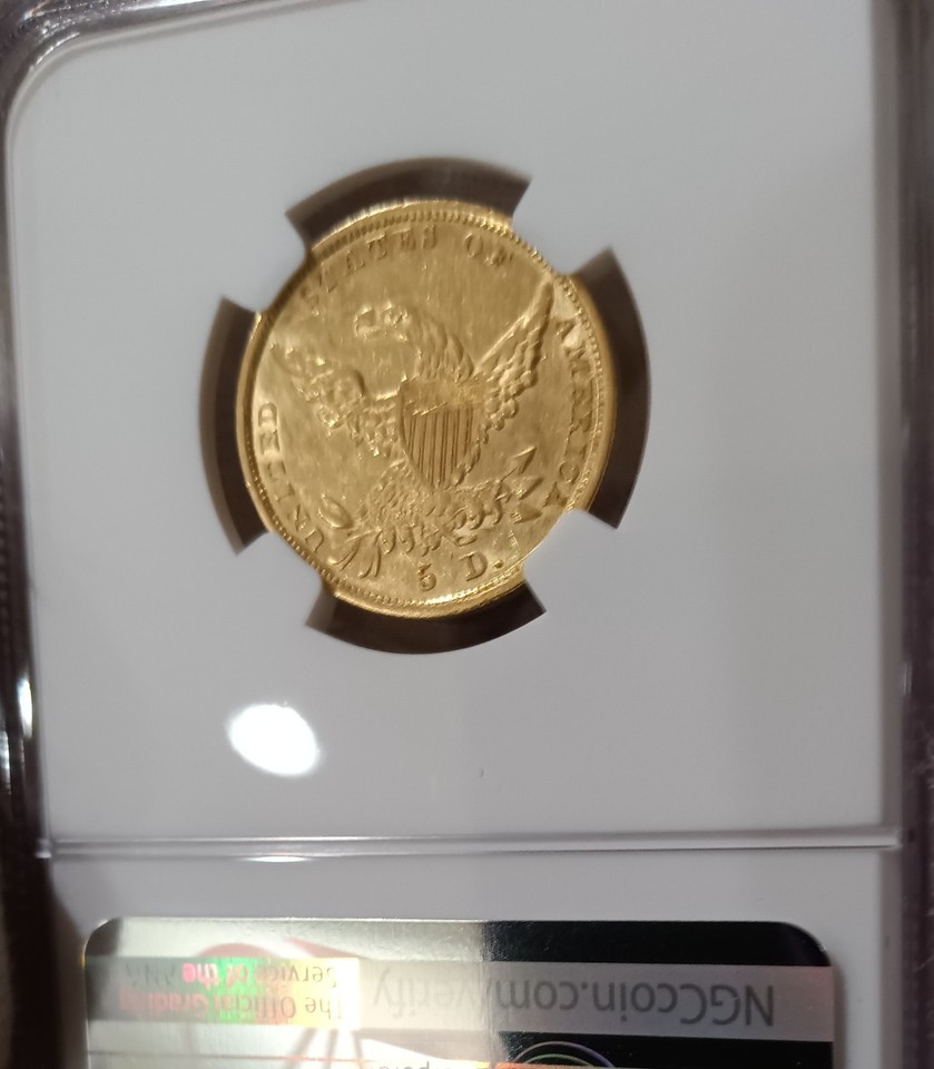 1836 Classic Liberty $5 gold Half Eagle, HM-6, NGC AU-53 | eBay