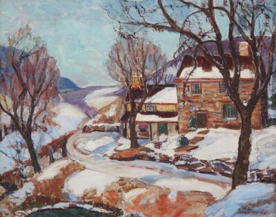 Fern Isabel Coppedge Lumberville House In Winter Canvas Print 16 x 20 ...