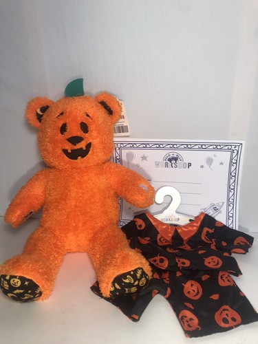 Build A Bear Pumpkin Glow Bear Black Cat NWT Halloween BAB Bundle ...