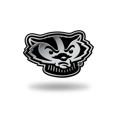 Wisconsin Badgers Logo 3D Chrome Auto Decal Sticker NEW Truck Car 3x2 ...