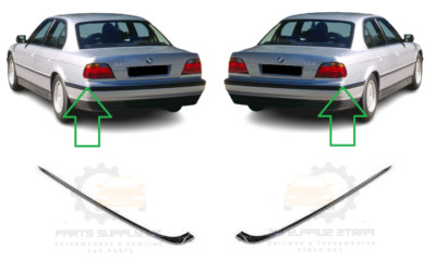 NEW FOR BMW 7 SERIES 94-01 E38 REAR BUMPER CHROME MOLDING TRIM PAIR SET ...