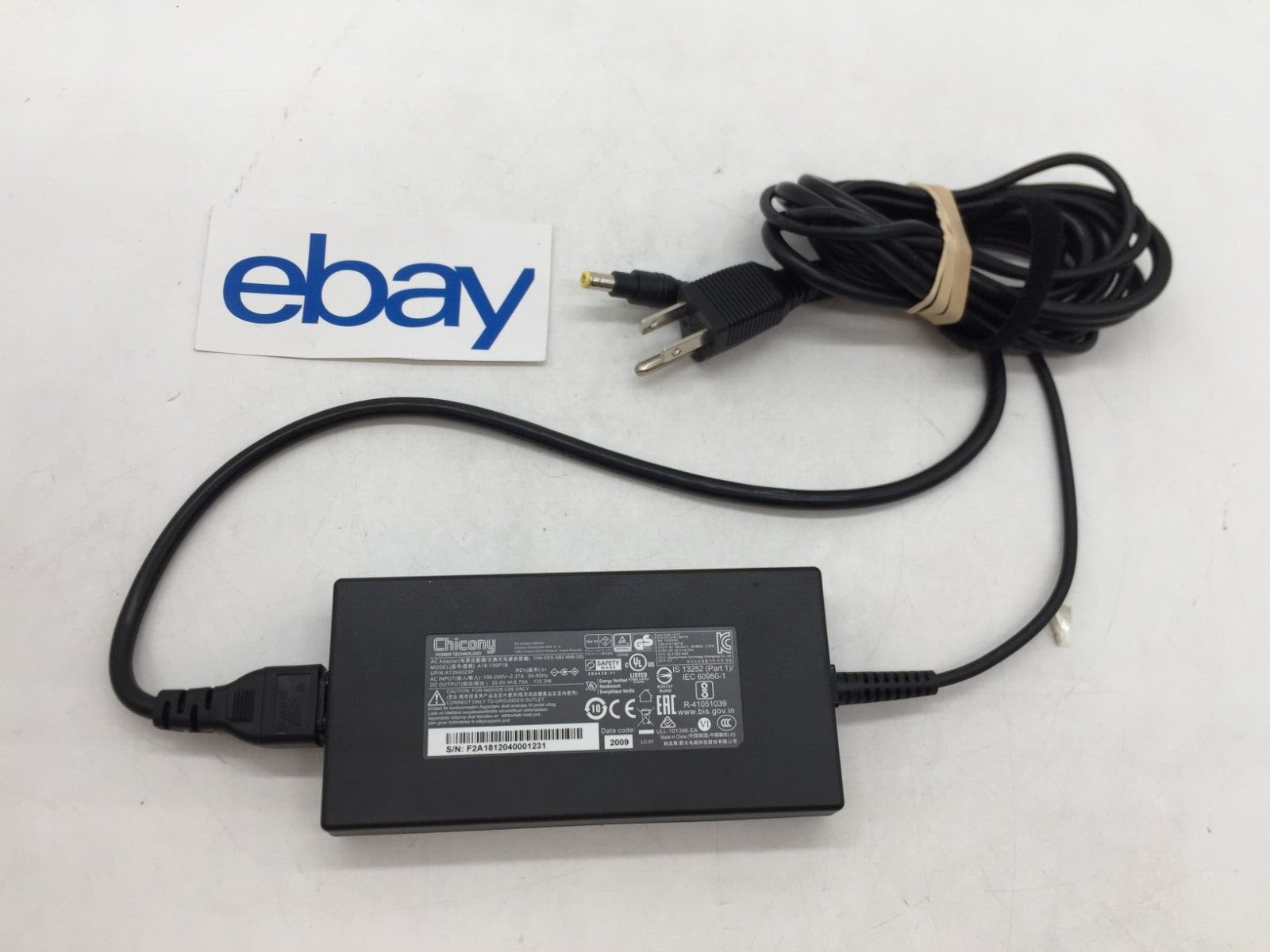 Chicony AC Adapter Model A18-135P1B 20V 6.75A 135W Tip 7.5mm S/H for ...
