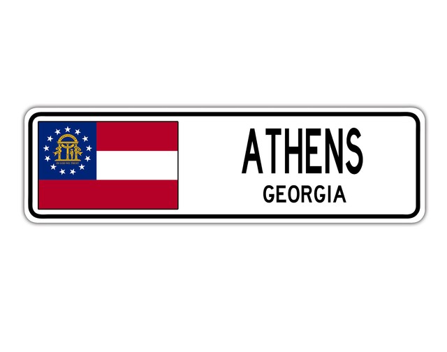 Athens Georgia Street Georgian Flag City Country Wall Gift Aluminum ...