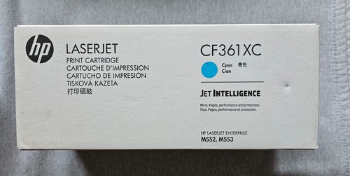 Genuine Hewlett-Packard HP CF361X (508X) Cyan High Capacity Toner ...