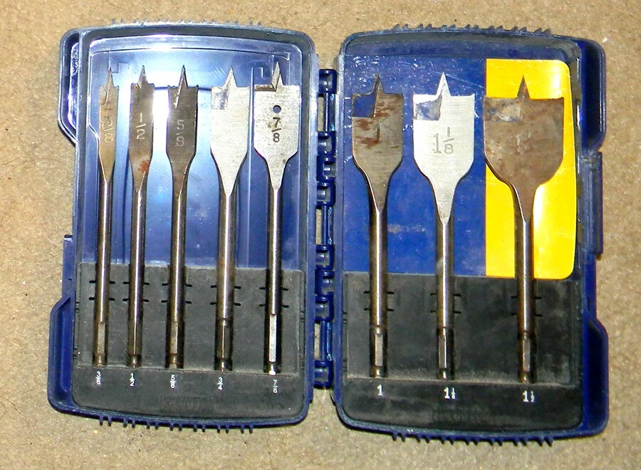 Irwin 8 Piece Spade Drill Bit Set - 3/8" to 1 1/2"- Excellent Condition ...