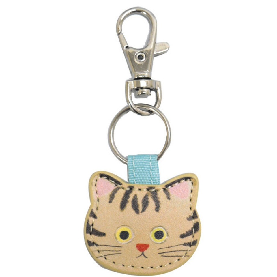 Creative Leather Cat Keychain Cartoon Bag Pendant Cute Leather Key Ring ...