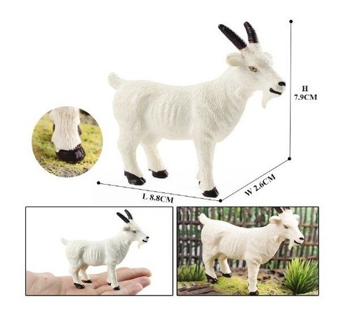 8.8cm White Goat PVC Toy Wild Animal Figure Doll Kids Gift | eBay