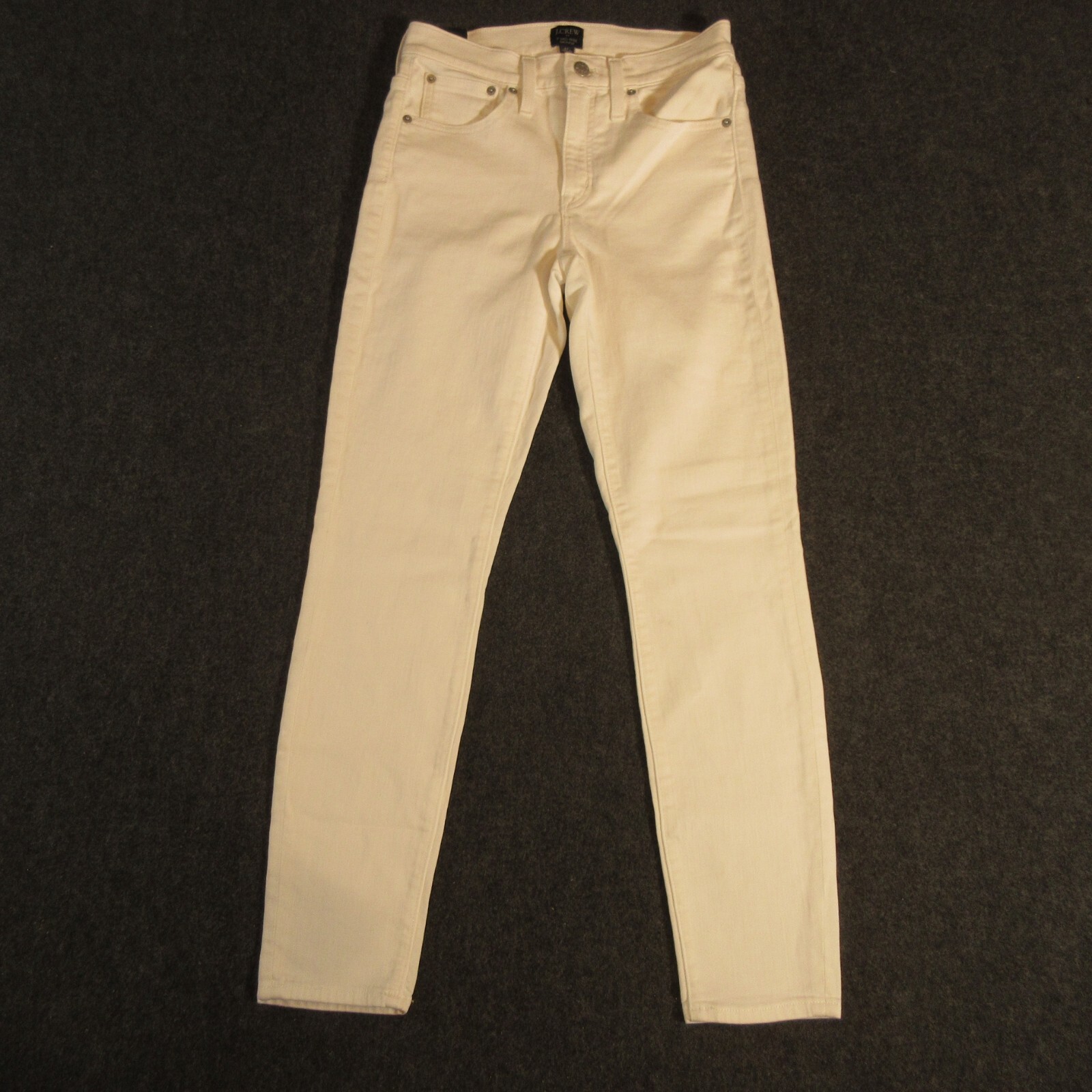 NWT $89 J.Crew Jeans Womens 27x27 White Denim Mid Rise Skinny Cotton ...
