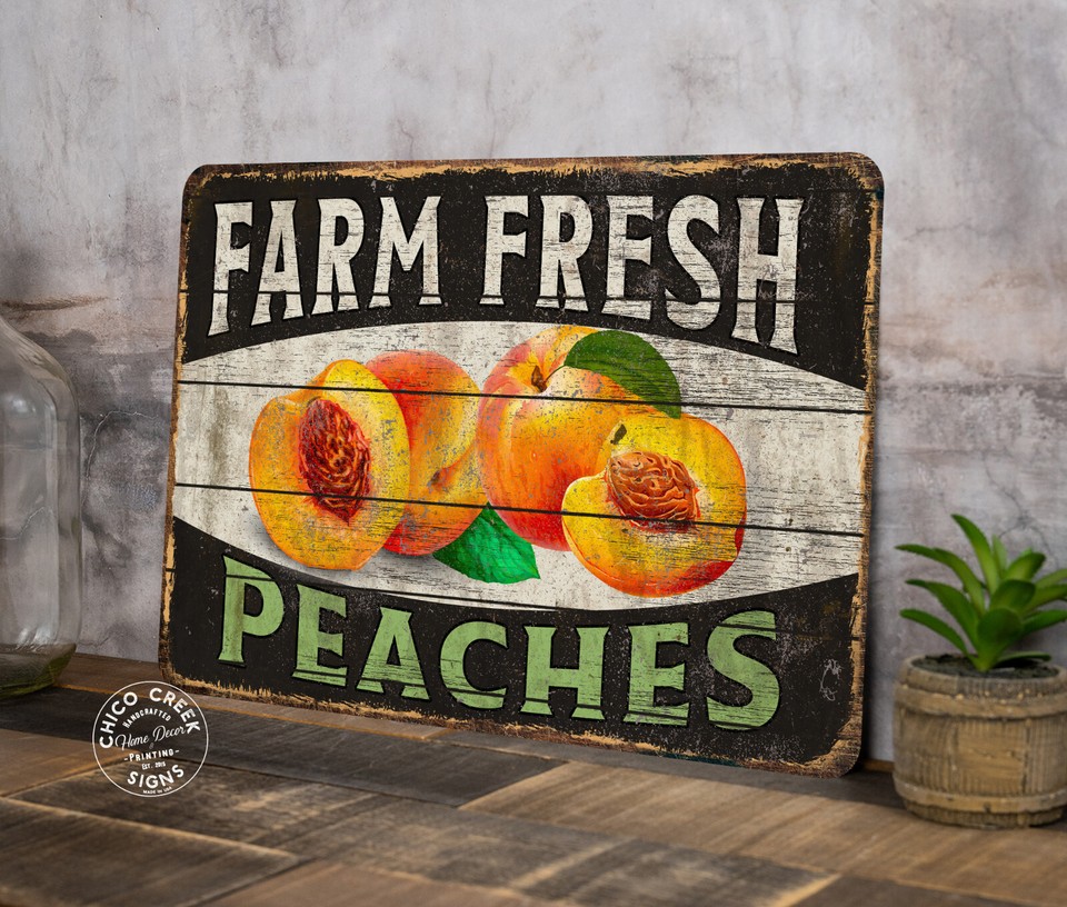 Farm Fresh Peaches Sign Farm Life Decor Georgia Wall Art Fresh Pie ...