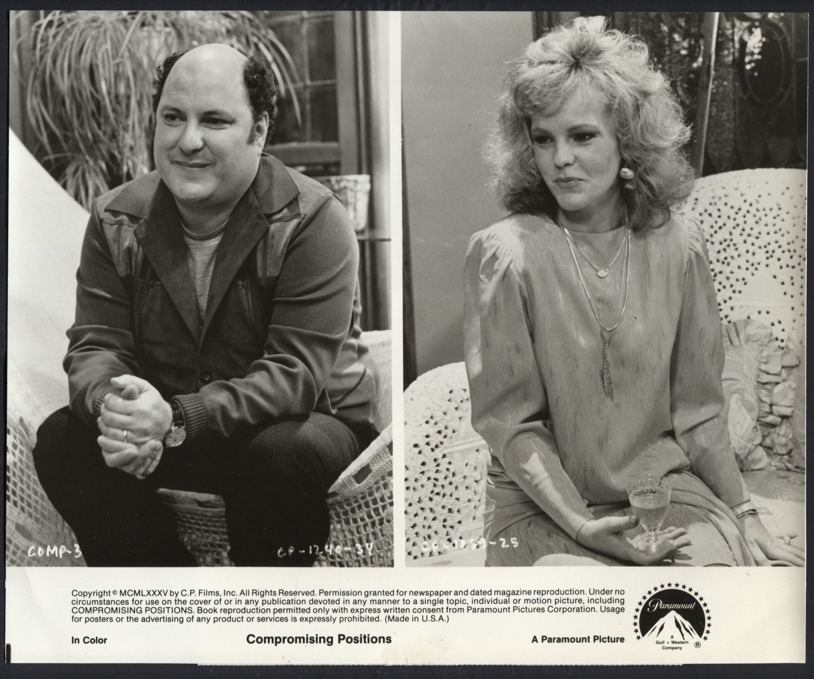 JOSEPH MOSTEL DEBORAH RUSH in Compromising Positions '85 SMILES | eBay