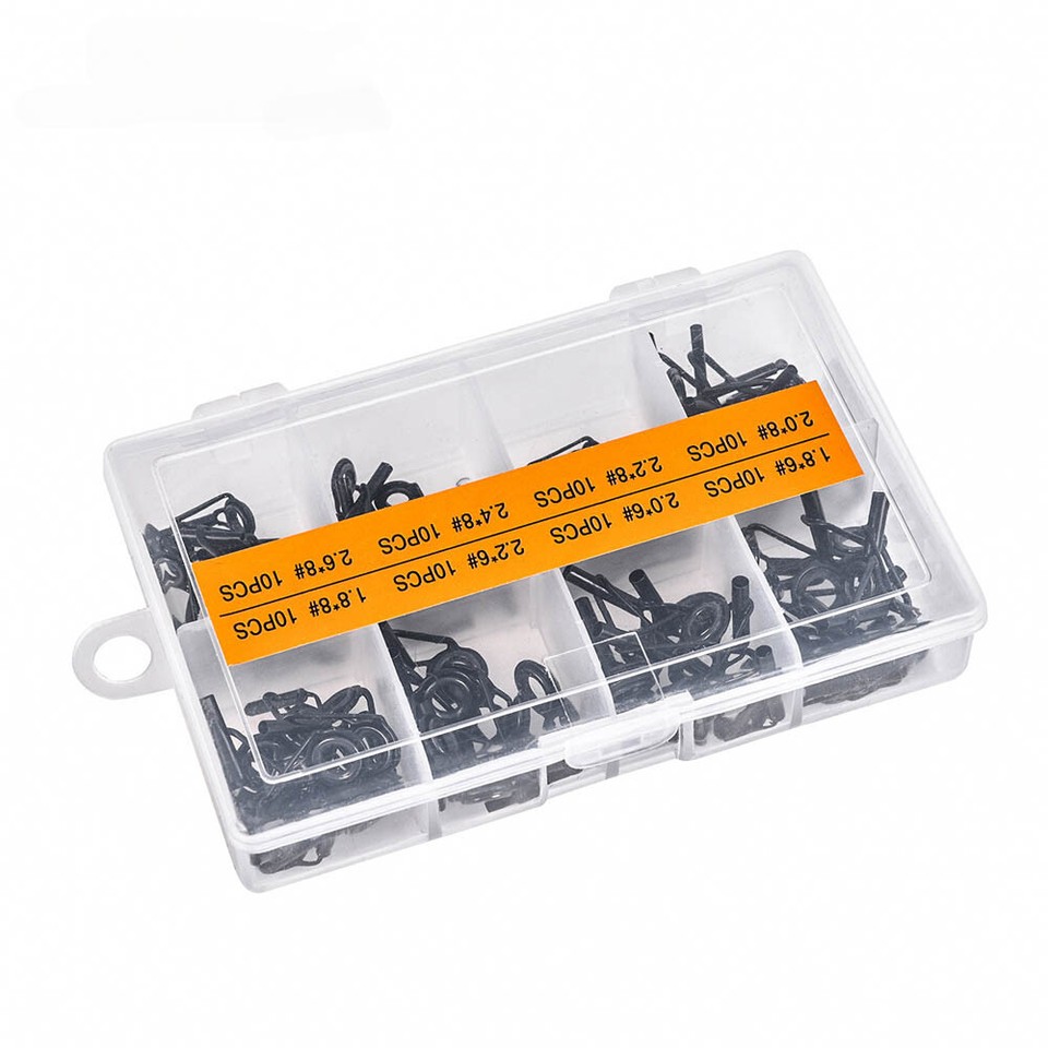 8 Sizes Set Ceramic Fishing Rod Guide Tips Top Eye Rings Line Repair ...