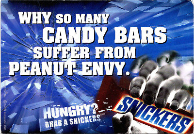 Postcard Snickers Candy Bar Hungry Grab a Snickers Advertisement | eBay
