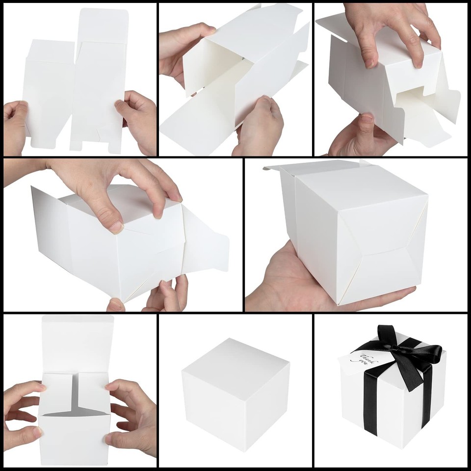 White Gift Boxes 5x5x5 30 Pack Paper Gift Boxes with Lids for Gift ...