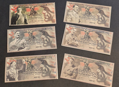 THIRD REICH NOVELTY CURRENCY Lot Adolf Hitler Banknotes Reichsbanknotes ...