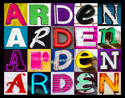 ARDEN Name Poster featuring photos of actual sign letters | eBay