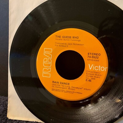 The GUESS WHO-Original HIT 45-"Rain Dance"-RCA Records-1971-EX | eBay