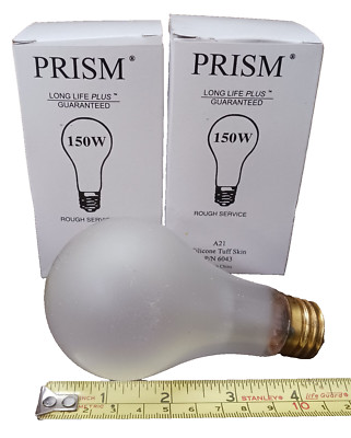 Prism 150W A21 Rough Service Silicone Tuff Skin Long Life Plus Bulbs ...