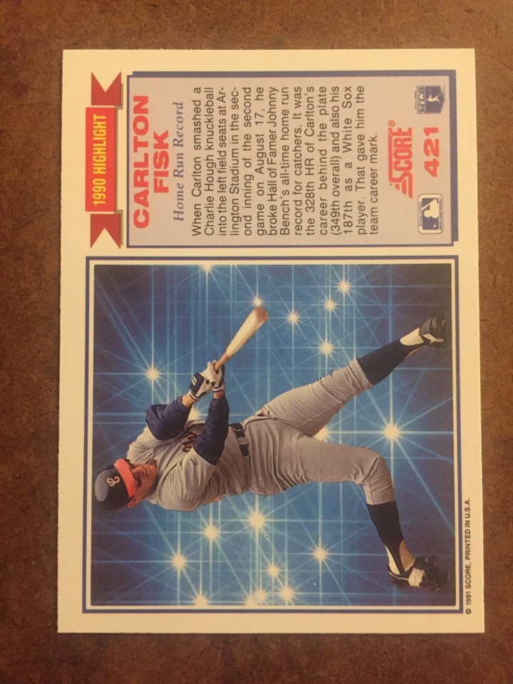 Carlton Fisk 421 1990 Highlight Score 1991 MLB Baseball Trading Card | eBay