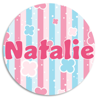 Natalie - 100 Pack Circle Stickers 3 Inch Name Tag Water Bottle School ...