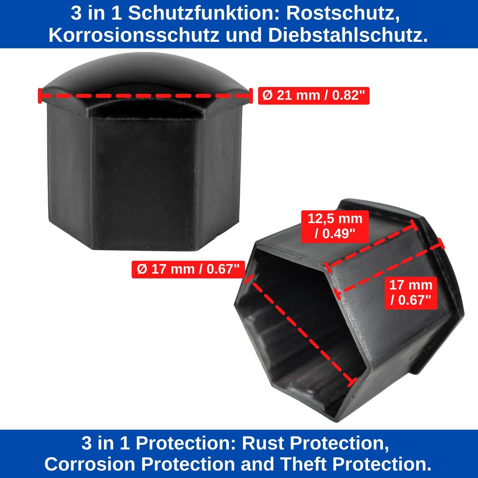 Radmuttern Radschrauben Abdeckung Set Radkappen Sechskant Schrauben ...