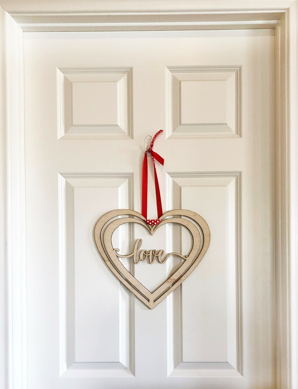 Valentine's Love Wood Heart Door Sign, Front entry, Laser Cut Bedroom ...