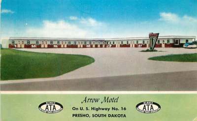 Roadside Postcard Arrow Motel, Presho, South Dakota - used in 1958 | eBay