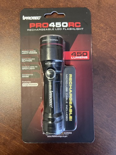 NEW iPROTEC PRO450RC Rechargeable LED Flashlight IPR-FLT-0003 | eBay