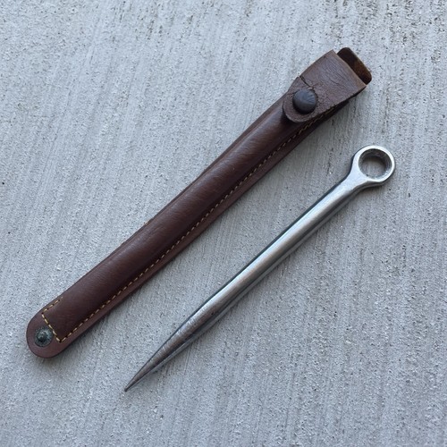 Vintage Saliors Marlin Spike Seamanship Tool w/ Leather Sheath | eBay